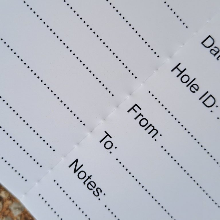 Geological Sample Ticket Book - Double Counterfoil