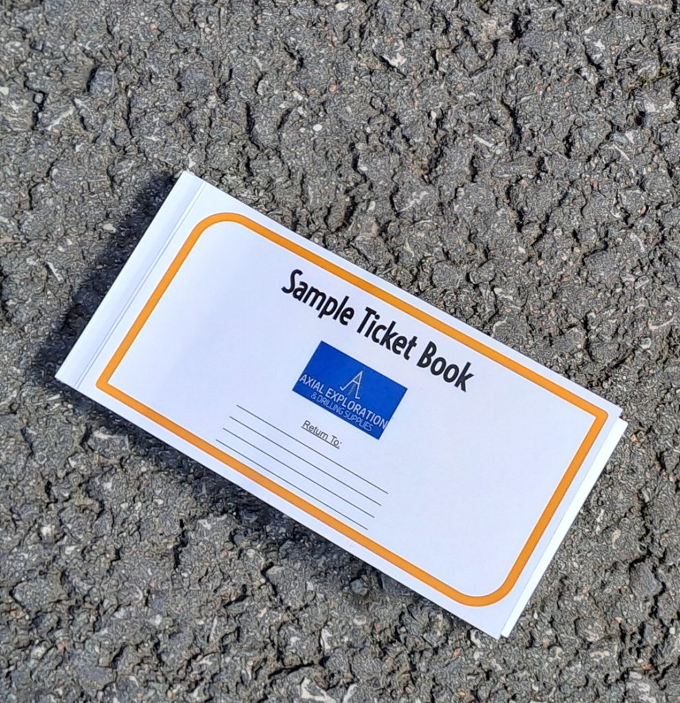 Geological Sample Ticket Book - Double Counterfoil